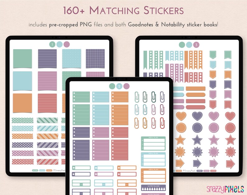 5 Digital Notebooks boho 5 Tabs for Goodnotes Notability | Etsy