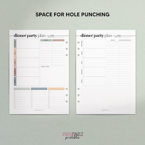 Dinner Party Planner Printable Template, Dinner Menu Plan, Food Planner ...