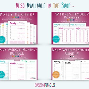 Weekly Planner Printable PDF (color), Weekly Schedule, Week Organizer ...