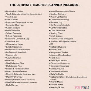 Teacher Planner Printable (cool Blossom), Undated Teaching Binder ...