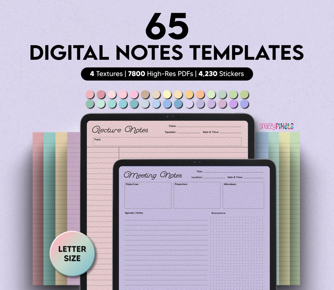 Digital Notes Templates (letter Size) Goodnotes Notability College ...