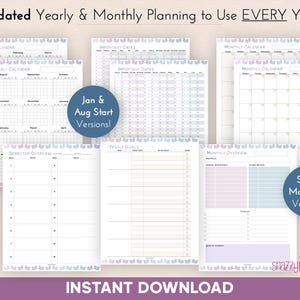 Teacher Planner Printable cool Blossom, Undated Teaching Binder, Lesson ...