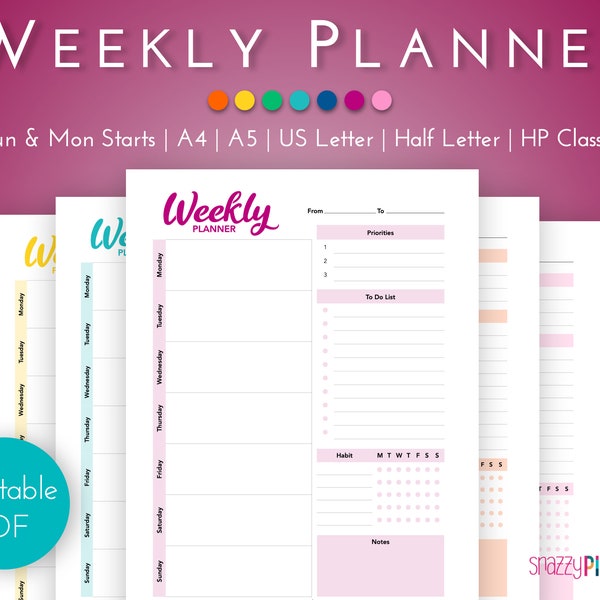 Work Week Planner - Etsy