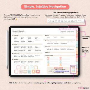 ALL-IN-ONE Digital Student Planner coral, 2023-2024 Academic Planner ...