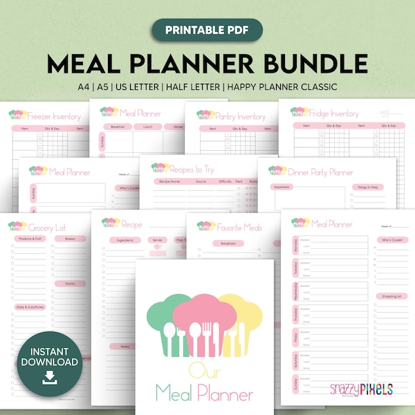 Meal Planner Printable - Etsy