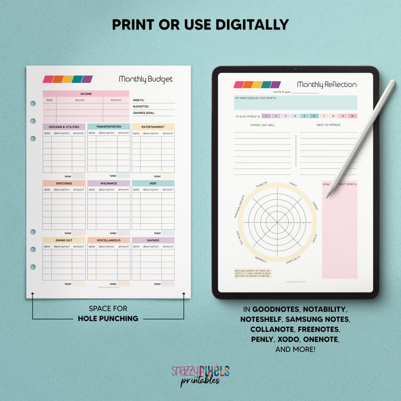 Monthly Budget Templates Printable, Monthly Budget PDF, Budgeting ...