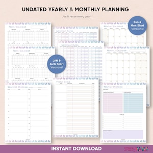 Teacher Planner Printable (cool Blossom), Undated Teaching Binder ...