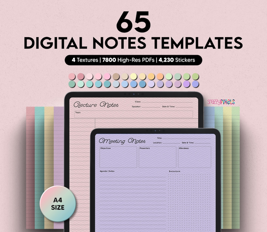 Digital Notes Templates (A4 Size) Goodnotes Notability College Student ...