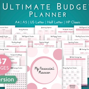 Budget Planner Printable PDF pink, Financial Planner Printable ...