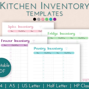 Kitchen Inventory Printables PDF, Pantry Inventory, Fridge Inventory ...