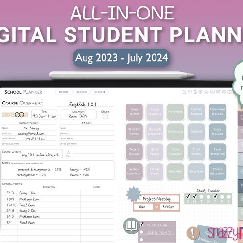 2022-2023 Digital Student Planner Goodnotes Compatible - Etsy