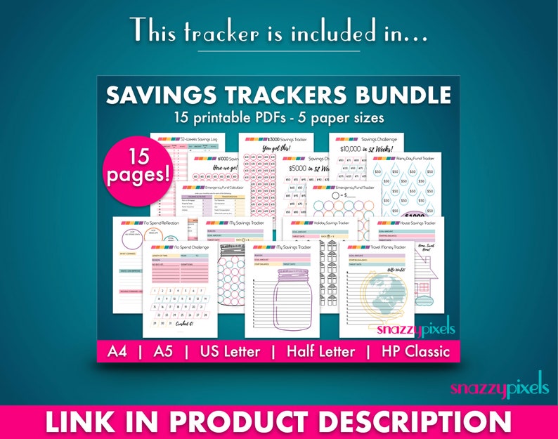 1000 Savings Challenge printable PDF 1k Savings Tracker | Etsy