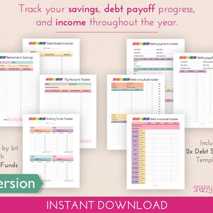 Budget Planner Printable PDF multicolor, Financial Planner Printable ...