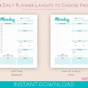 Productivity Planner Printable PDF (color), Daily Weekly Monthly ...