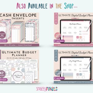 Budget Planner Printable PDF EURO Pink, Financial Planner Printable ...