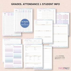 Teacher Planner Printable (cool Blossom), Undated Teaching Binder ...