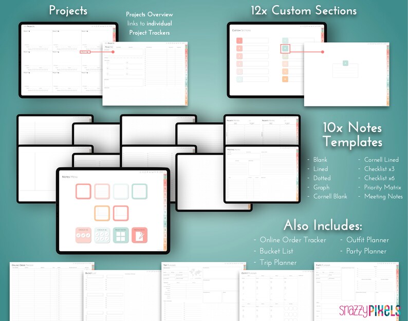 ALL-IN-ONE Digital Student Planner coral 2022-2023 Academic - Etsy