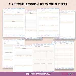 Teacher Planner Printable (cool Blossom), Undated Teaching Binder ...