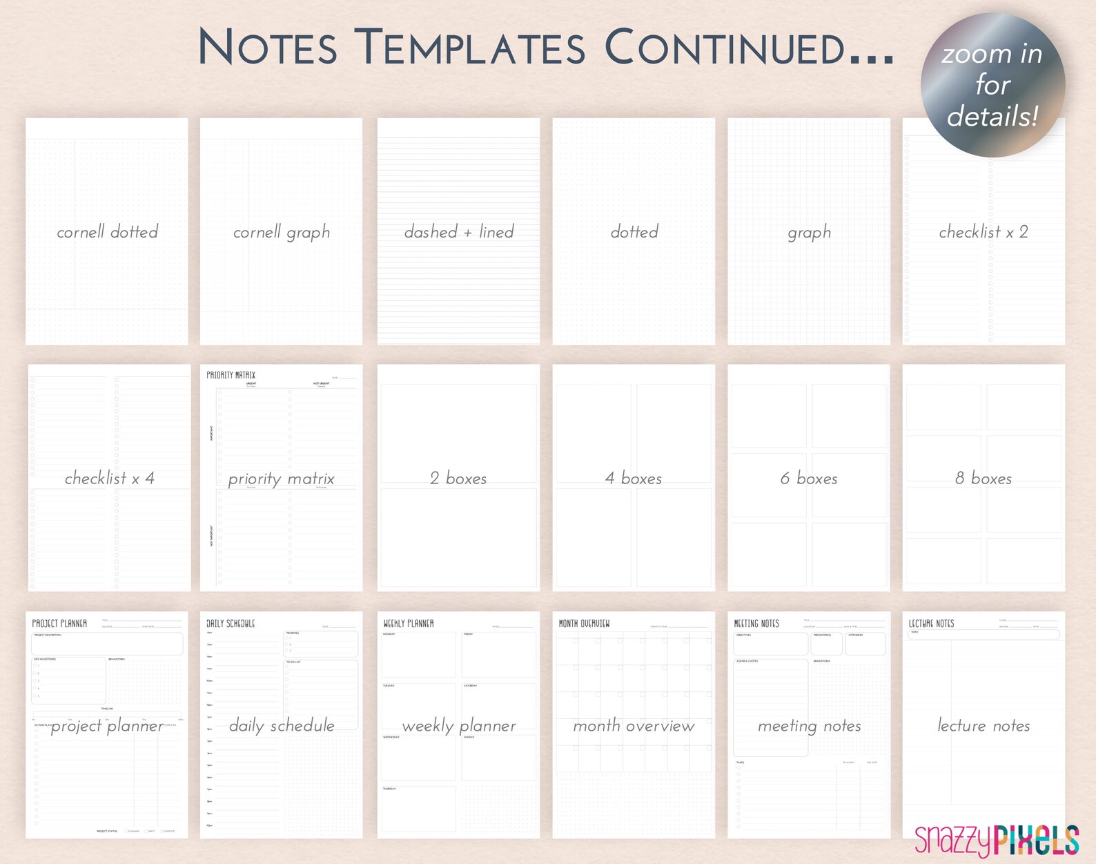 5 Digital Notebooks neutrals 5 Tabs for Goodnotes - Etsy