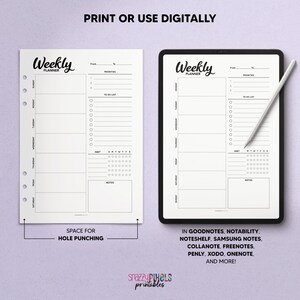Productivity Planner Printable PDF (B&W), Daily Weekly Monthly Planner ...