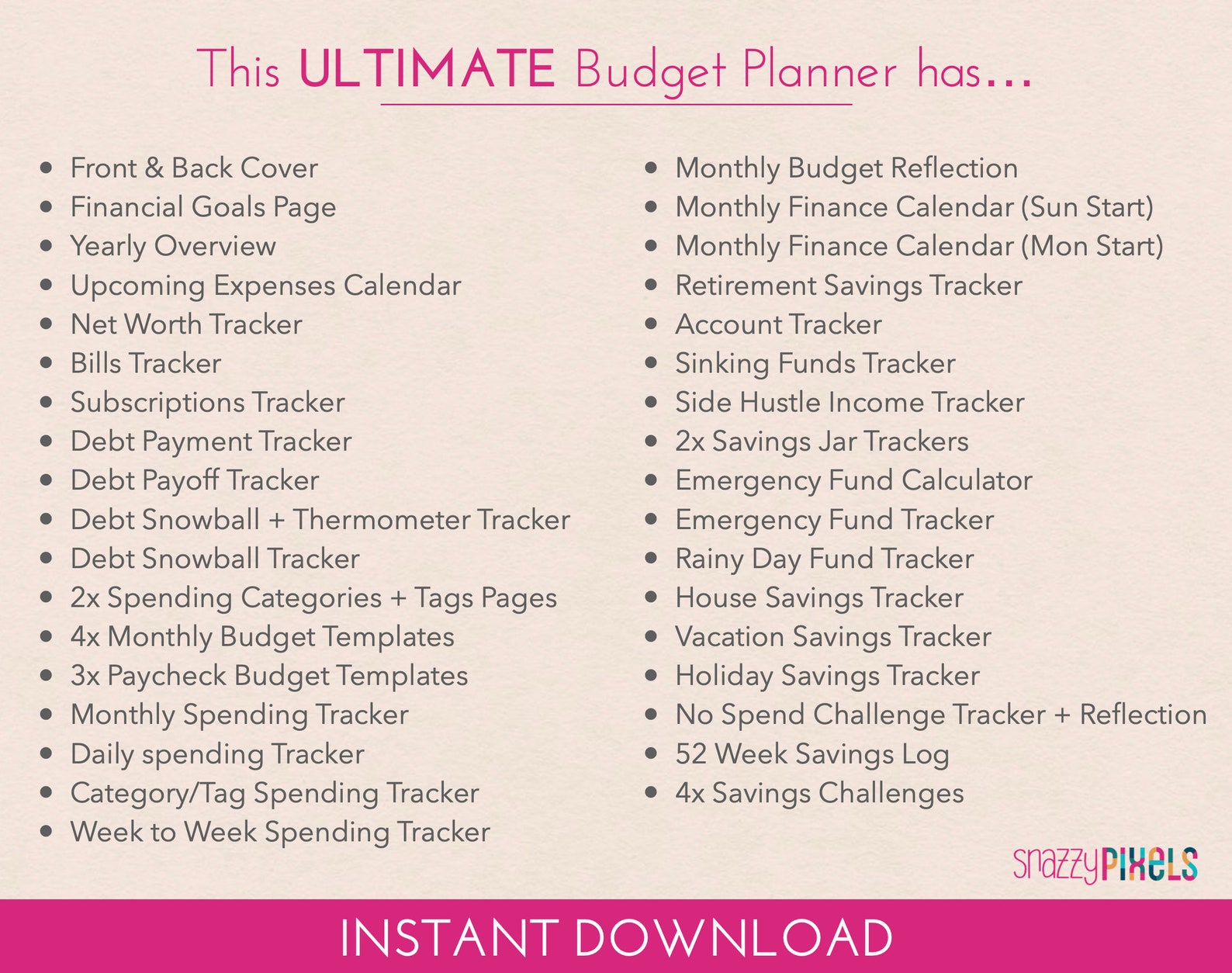 Budget Planner Printable PDF multicolor Financial Planner - Etsy