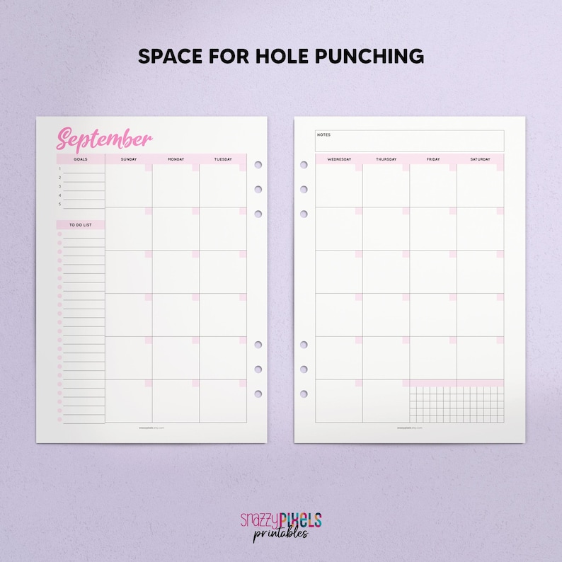 Undated Monthly Calendar Printable, A4 A5 Letter Sizes (PDF) - Etsy