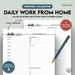 Work From Home Daily Planner Printable, Hourly Schedule (fillable PDF ...