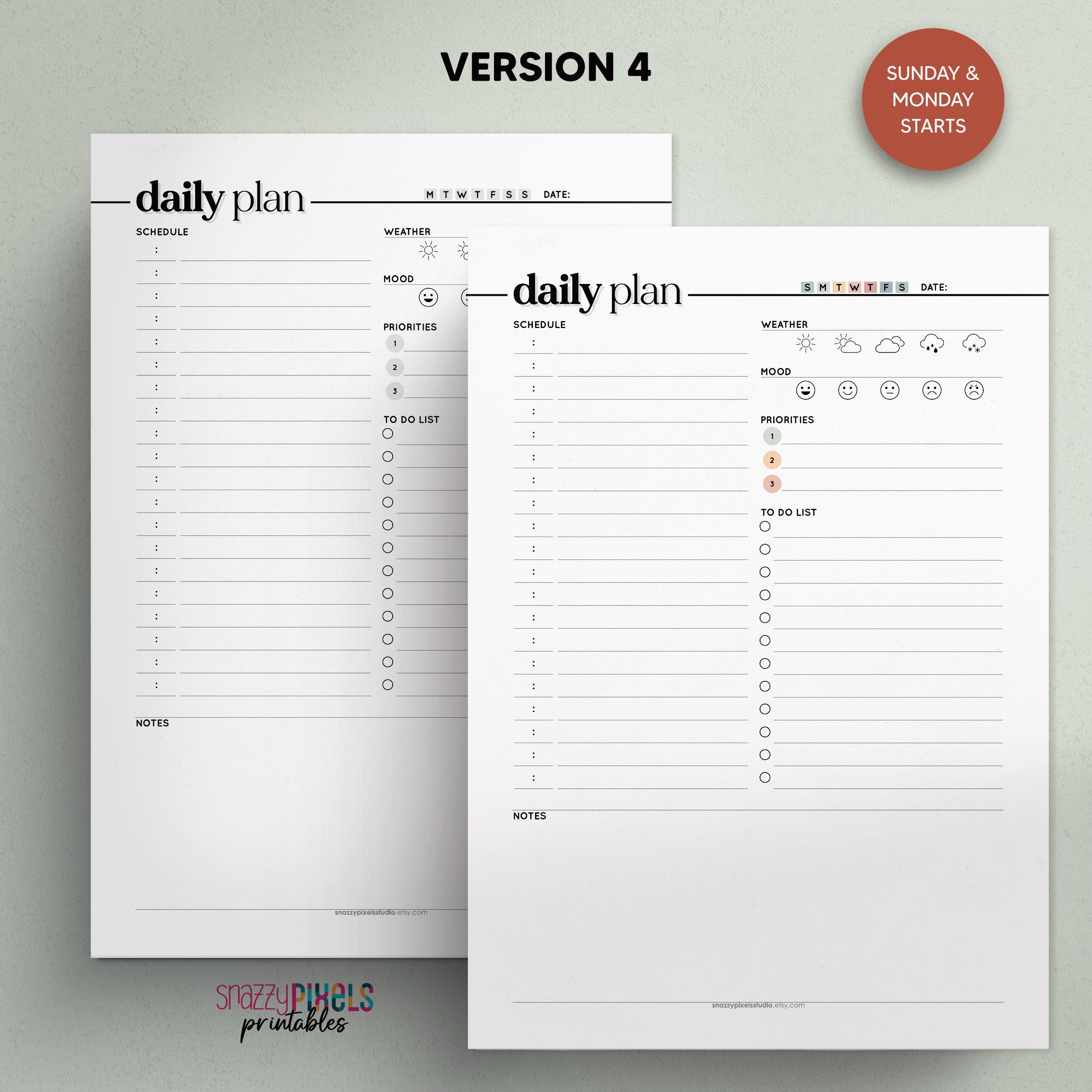 Printable Daily Planner Fillable, Daily to Do List Schedule, Minimalist ...