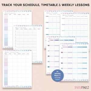 Teacher Planner Printable (cool Blossom), Undated Teaching Binder ...