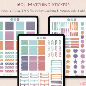 5 Digital Notebooks boho, 12 Tabs for Goodnotes Notability, Digital ...