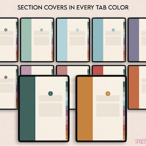 5 Digital Notebooks (boho), 12 Tabs for Goodnotes Notability, Digital ...