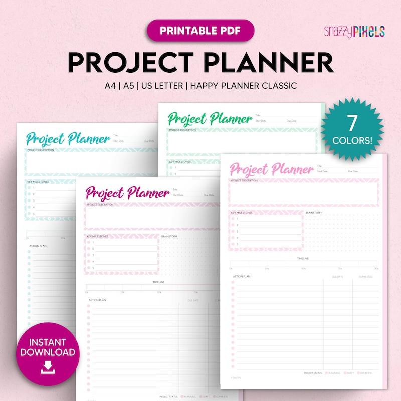 Project Planner Printable - Etsy