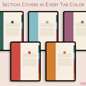 5 Digital Notebooks boho, 5 Tabs for Goodnotes Notability, Digital ...