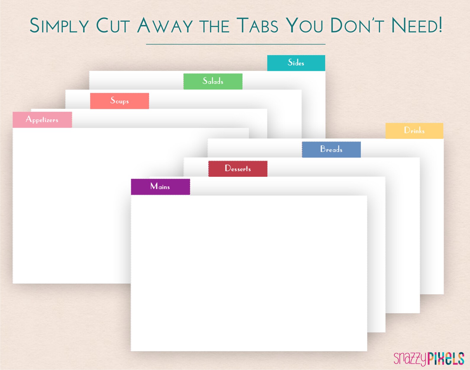 Recipe Card Templates Printable PDF 4x6 Recipe Cards Recipe - Etsy