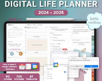 2024 Digital Daily Planner, Dated Life Planner for Goodnotes Notability ...