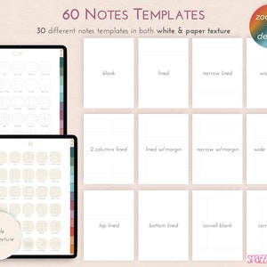 5 Digital Notebooks boho, 12 Tabs for Goodnotes Notability, Digital ...