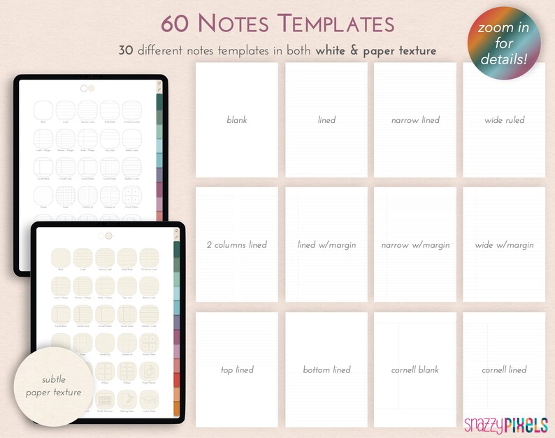 5 Digital Notebooks boho 12 Tabs for Goodnotes Notability - Etsy