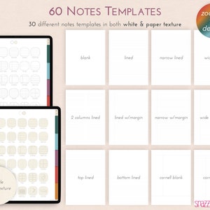 5 Digital Notebooks boho, 5 Tabs for Goodnotes Notability, Digital ...