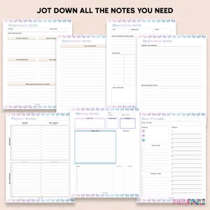 Teacher Planner Printable (cool Blossom), Undated Teaching Binder ...