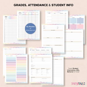 Teacher Planner Printable (rainbow), Undated Teaching Binder, Lesson ...