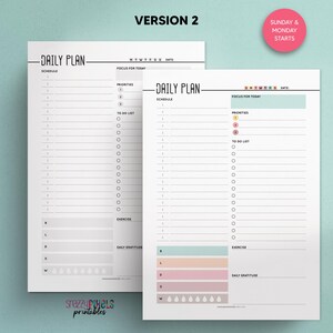 Printable Daily Planner Fillable, Daily to Do List Schedule, Minimalist ...