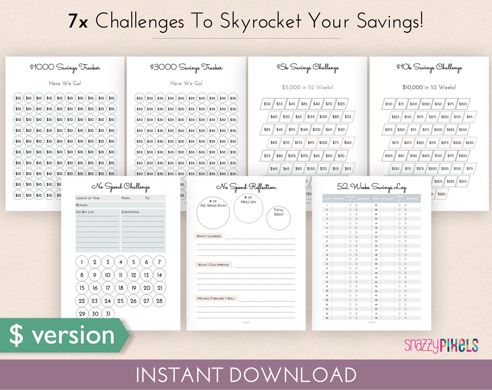 Budget Planner Printable PDF neutrals, Financial Planner Printable ...