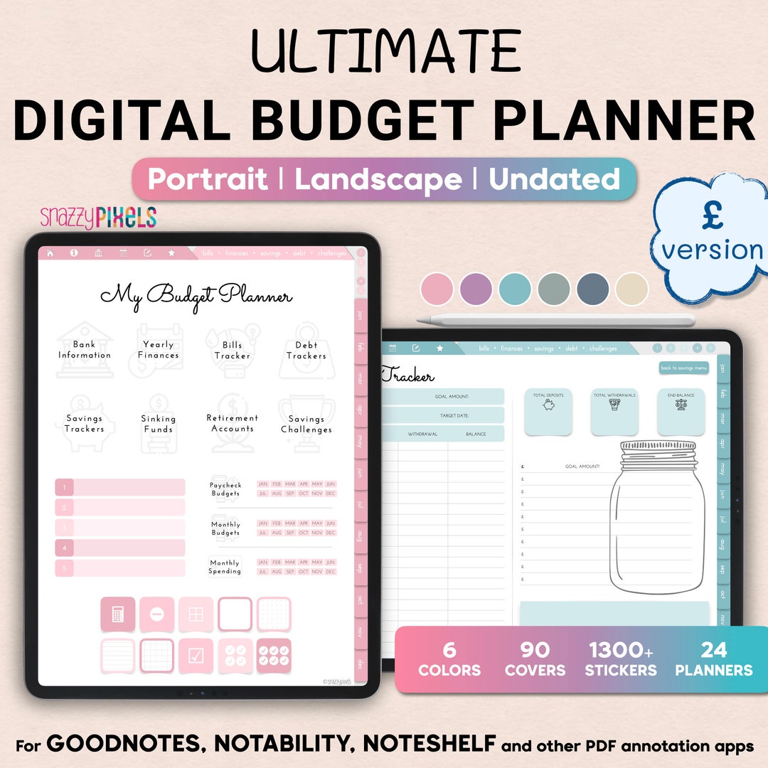 Digital Budget Planner GBP, Finance Planner, British Pounds, Paycheck ...