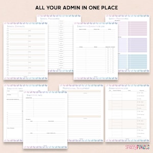 Teacher Planner Printable (cool Blossom), Undated Teaching Binder ...