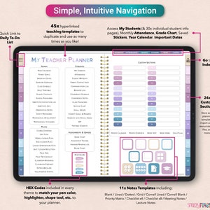 Digital Teacher Planner Inserts, Teaching Planner, Academic Planner ...