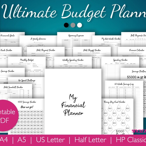 Budget Planner Printable PDF minimalist Finance Planner - Etsy