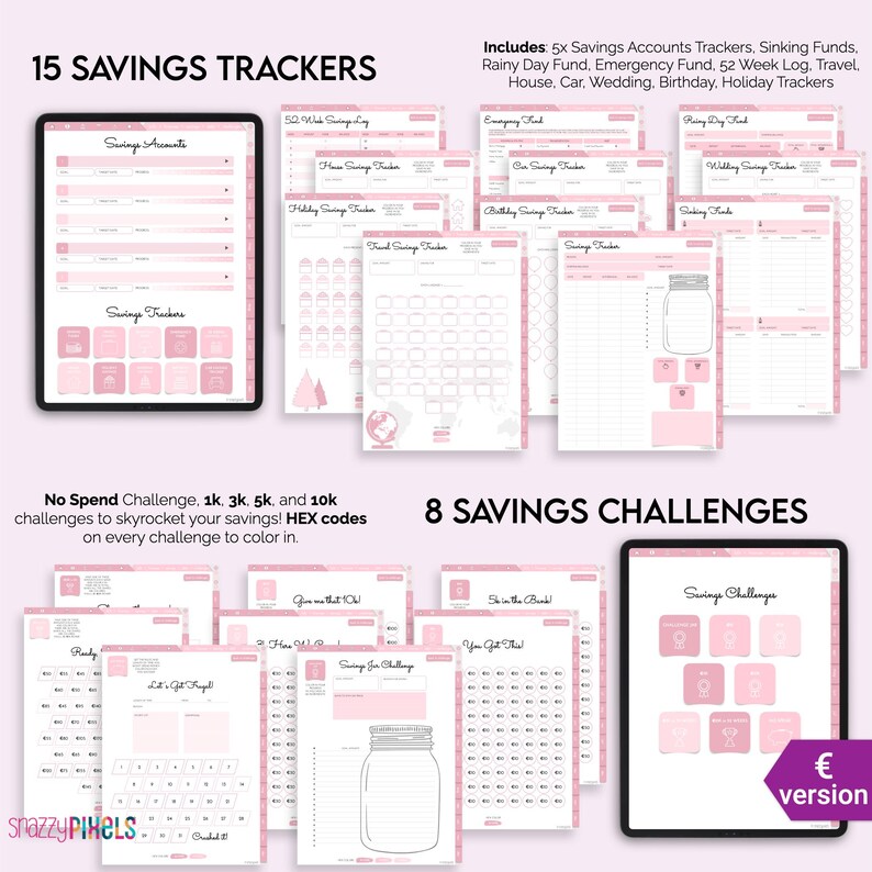 Digital Budget Planner (EURO), Finance Planner, EURO Budget, Paycheck ...