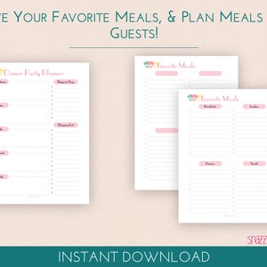 Meal Planner Printable PDF, Weekly Meal Planner, Monthly Meal Plan ...
