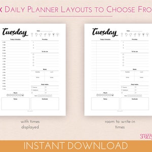 Productivity Planner Printable PDF B&W, Daily Weekly Monthly Planner ...