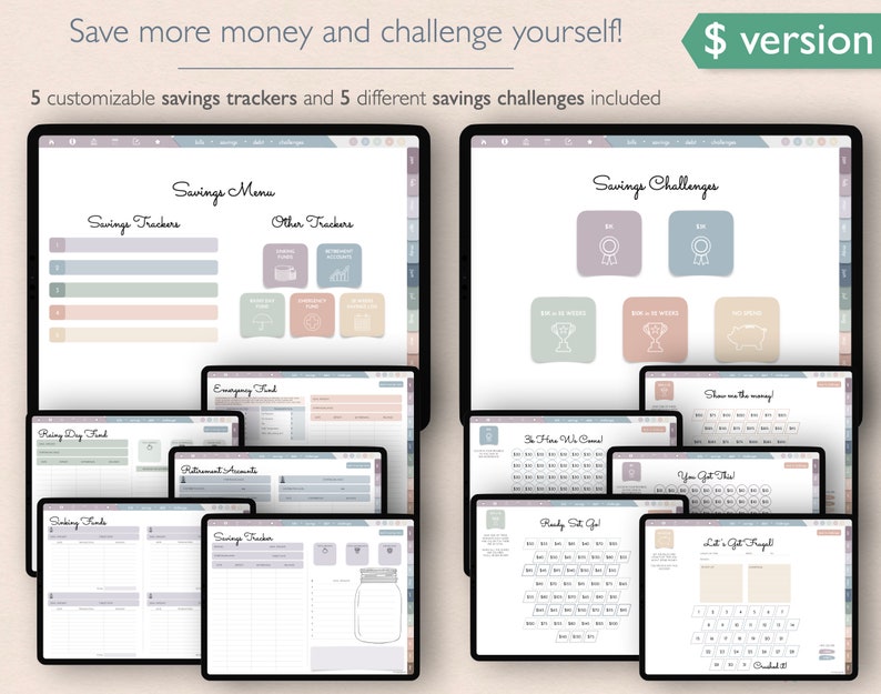 Digital Budget Planner neutrals Digital Finance Planner - Etsy
